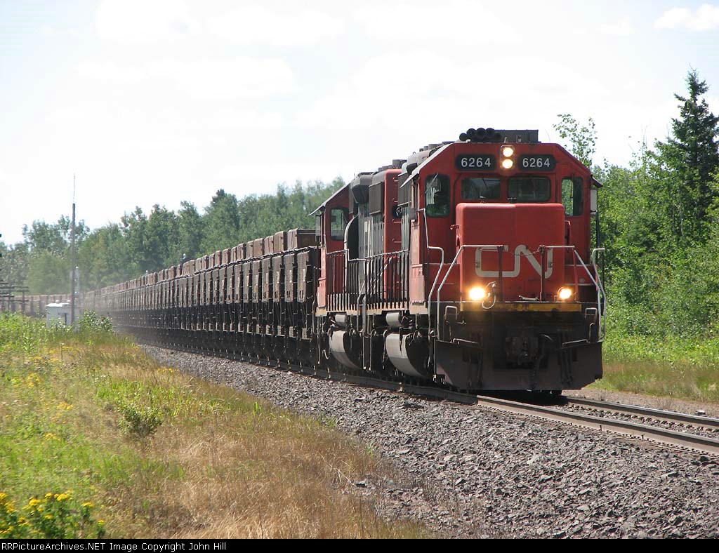 080801041 Northbound DM&IR "T-Bird" ore empties between Wolf and Shelton Jct.